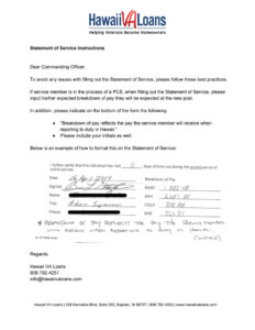 The Statement of Service & Confirming Military Income for a VA Loan ...